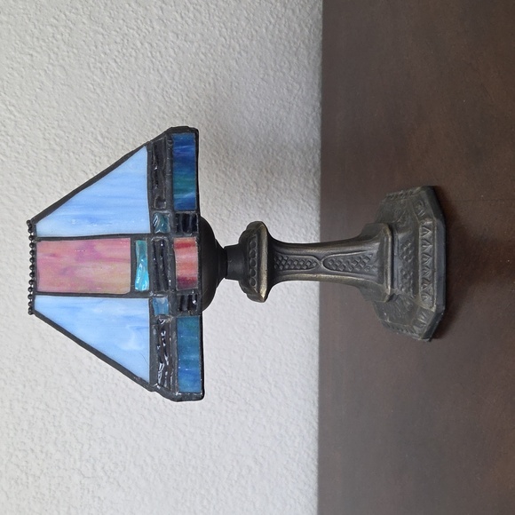 Accents | Vintage Tiffany Mission Style Tealight Holder Stained Glass ...